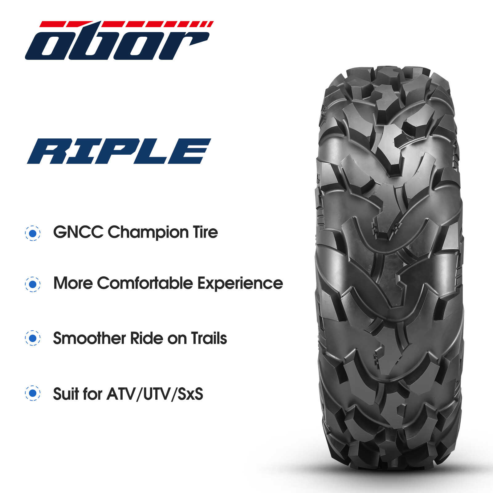 OBOR Riple 25X8X12 25X10X12 ATV UTV Tires Radial Mud 6PR Heavy Duty ...