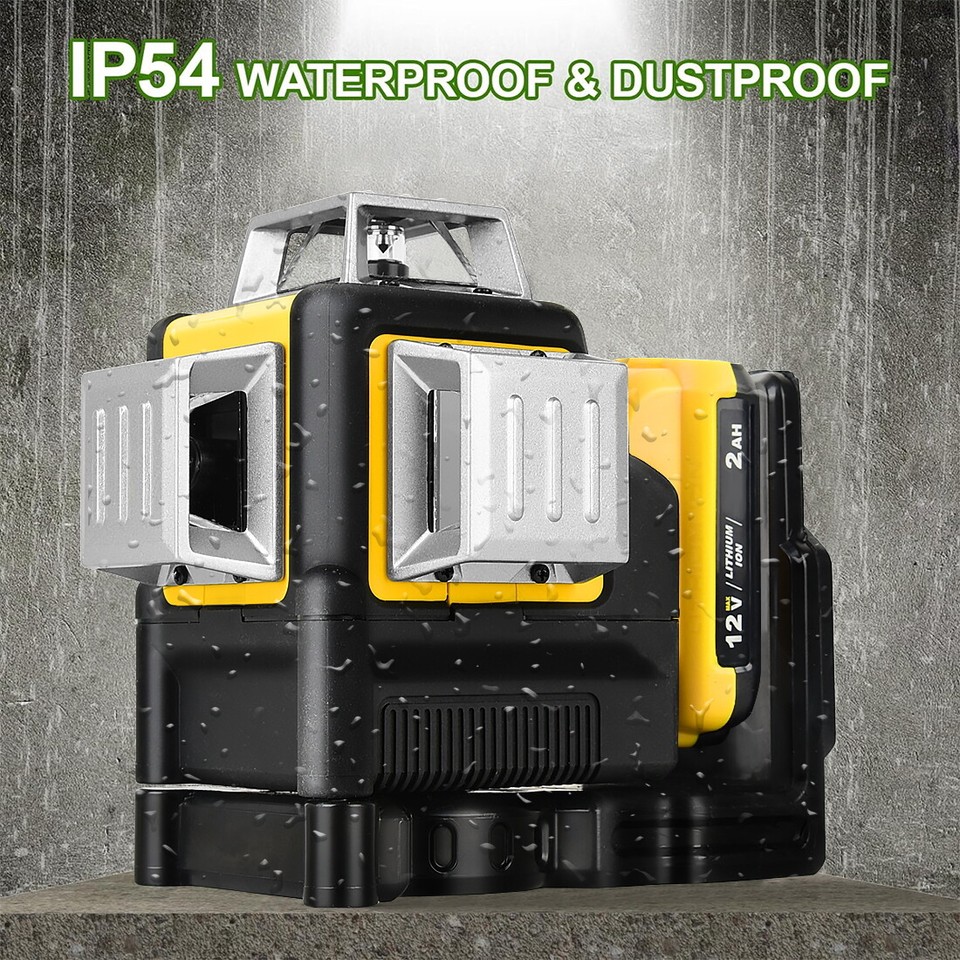 Laser Level for Dewalt 12V 3 Sides*360° Vertical 12 Lines Horizontal ...