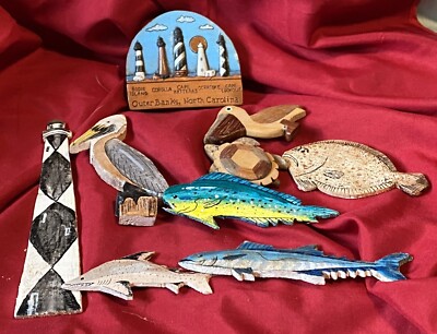 Lot of 9 Nautical Fish Ocean Magnets- Seagulls Turtle Lighthouses NC | eBay