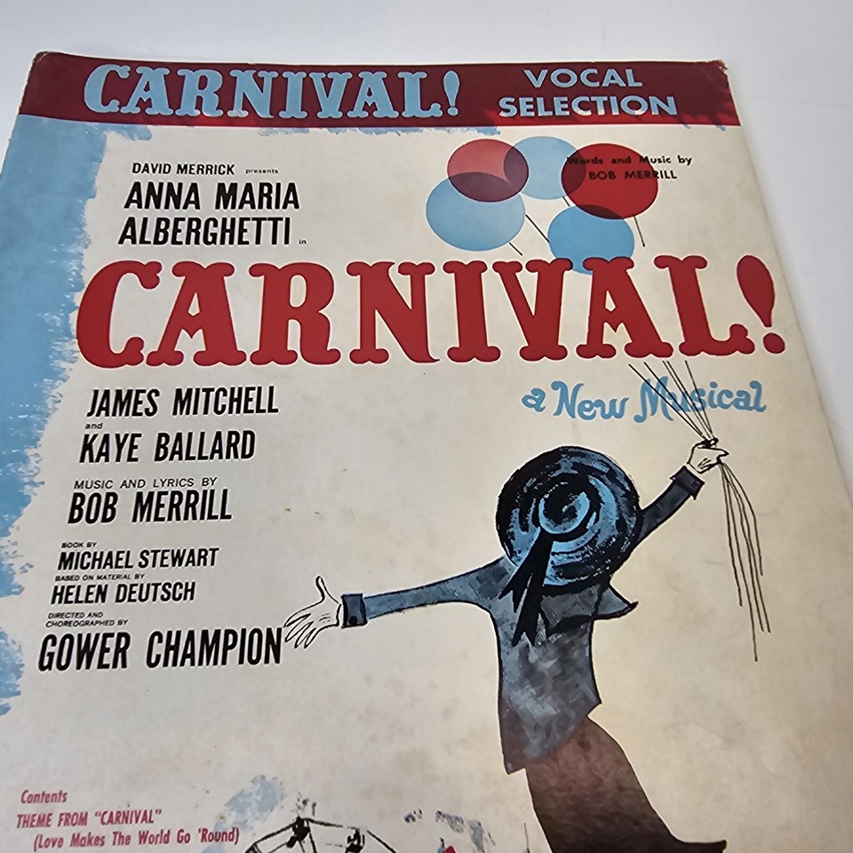 1961 Carnival Broadway Musical Bob Merrill Robbins Music Sheet Music ...