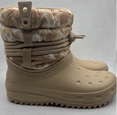 Crocs Classic Neo Puff Luxe Boots Winter Snow Chai / White Women’s Size ...