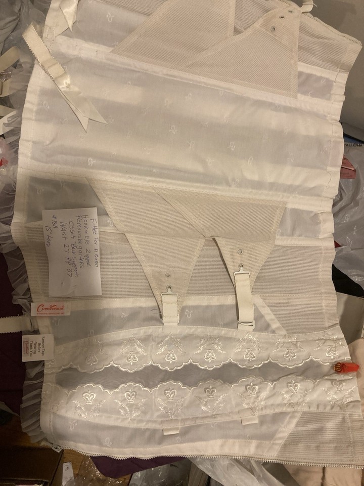 OTC Side Hook Zipper support girdle boned front & back vintage W 27 ...