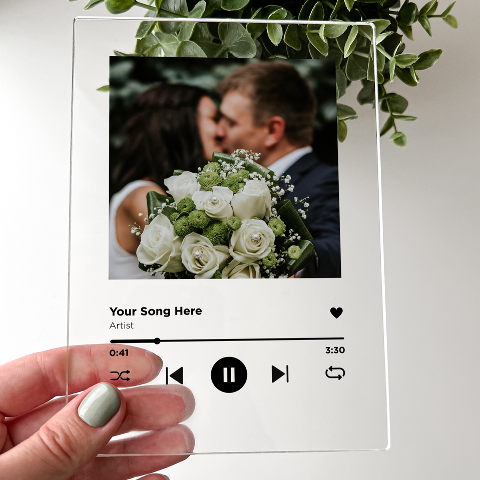 Personalized Picture Song Framed Picture Plaque With Stand Home Decor ...