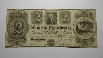 $2 1837 Manchester Michigan MI Obsolete Currency Bank Note Bill! Bank ...