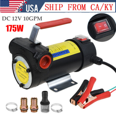 DC 12V 10GPM 175W Electric Diesel Oil & Fuel Transfer Extractor Gas ...