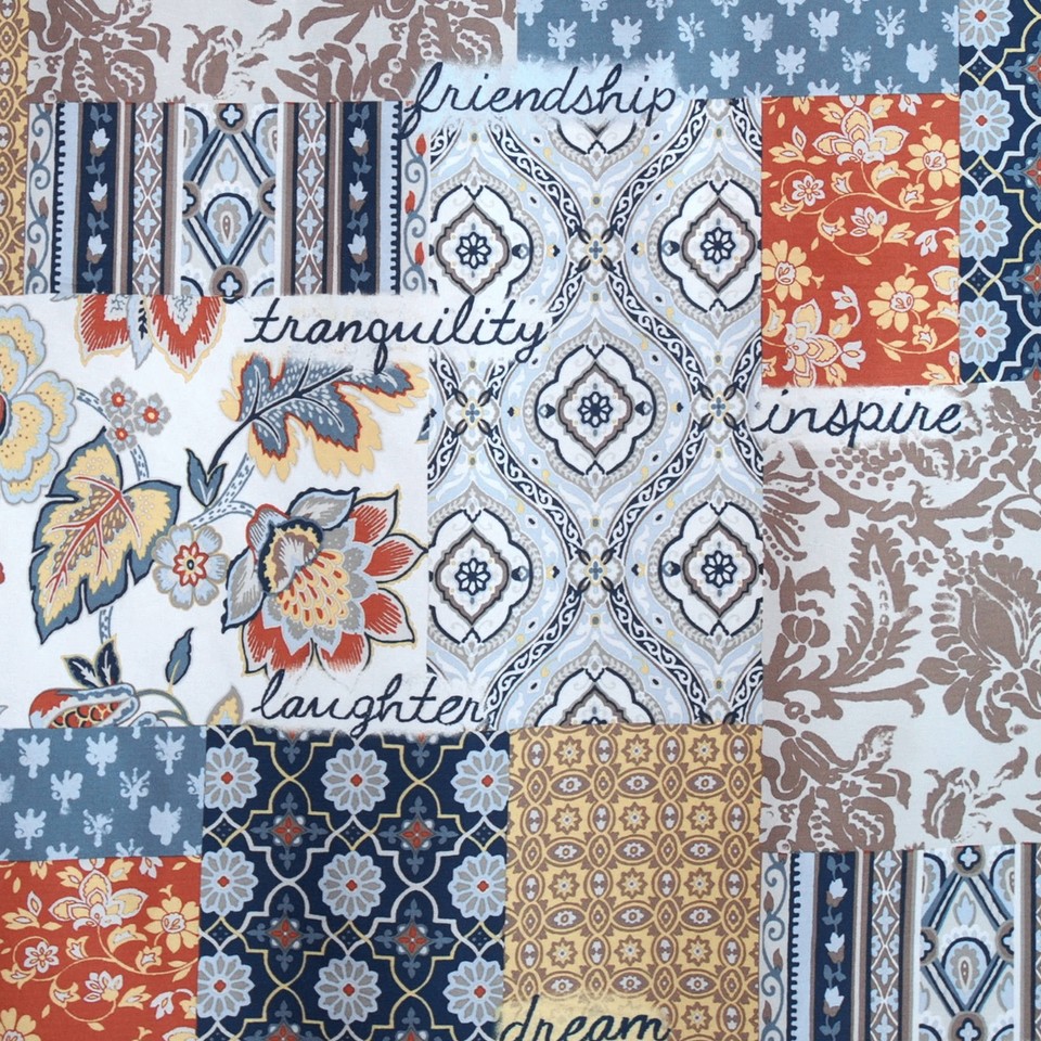 Mainstays Amelia Patchwork 3 Piece Kitchen Curtain Set, 54"x36", Navy ...