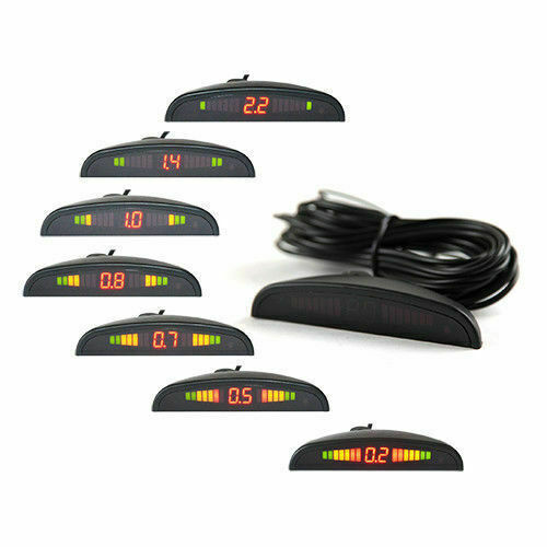 4 Parking Sensors LED Car Backup Reverse Rear Radar System Alert Alarm ...