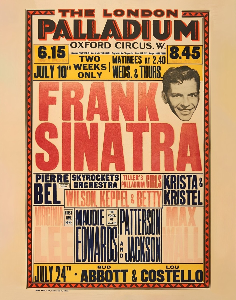 All The Way Frank Sinatra Concert Poster Frank Sinatra Frank