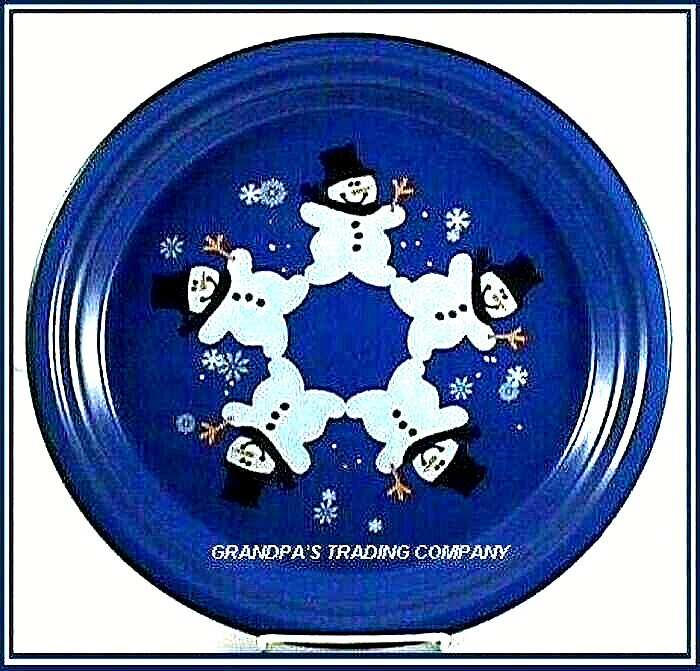 Enamelware Snowman 12 inch Blue Platter Serving Tray NEW Plate Snow ...