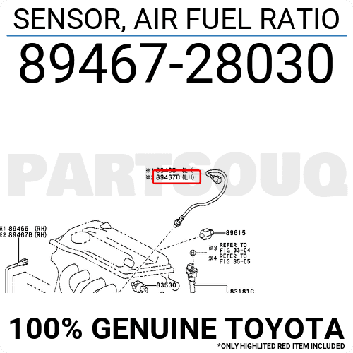 8946728030 Genuine Toyota SENSOR, AIR FUEL RATIO 89467-28030 | eBay