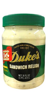 Duke's Sandwich Relish 16 oz. Jar Mayonnaise Dukes Mayo Spread Burger ...