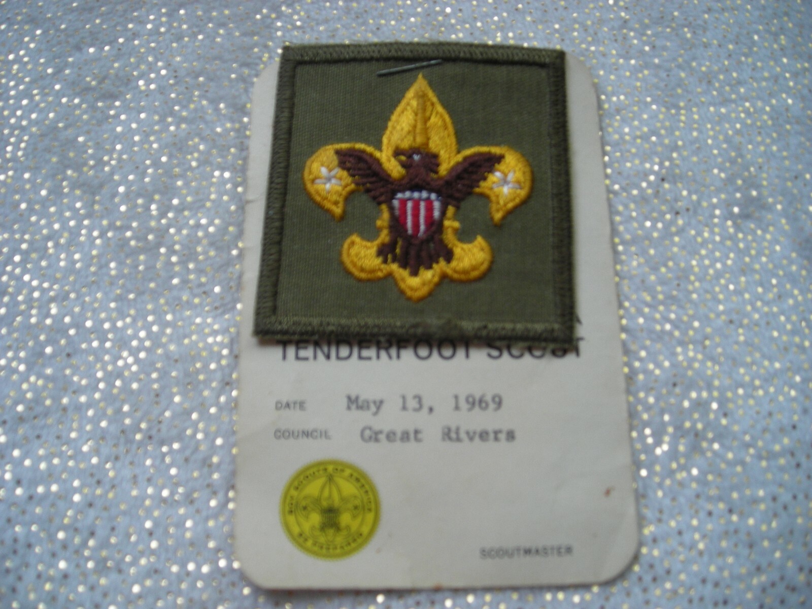 Vintage Boy Scouts of America Tenderfoot Patch with Rank Card from 1969 ...