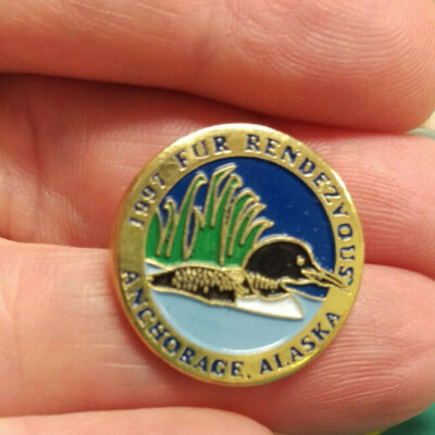 1997 Anchorage Alaska Fur Rondy Rendezvous Small Lapel Pin - Loon - 3/4 ...