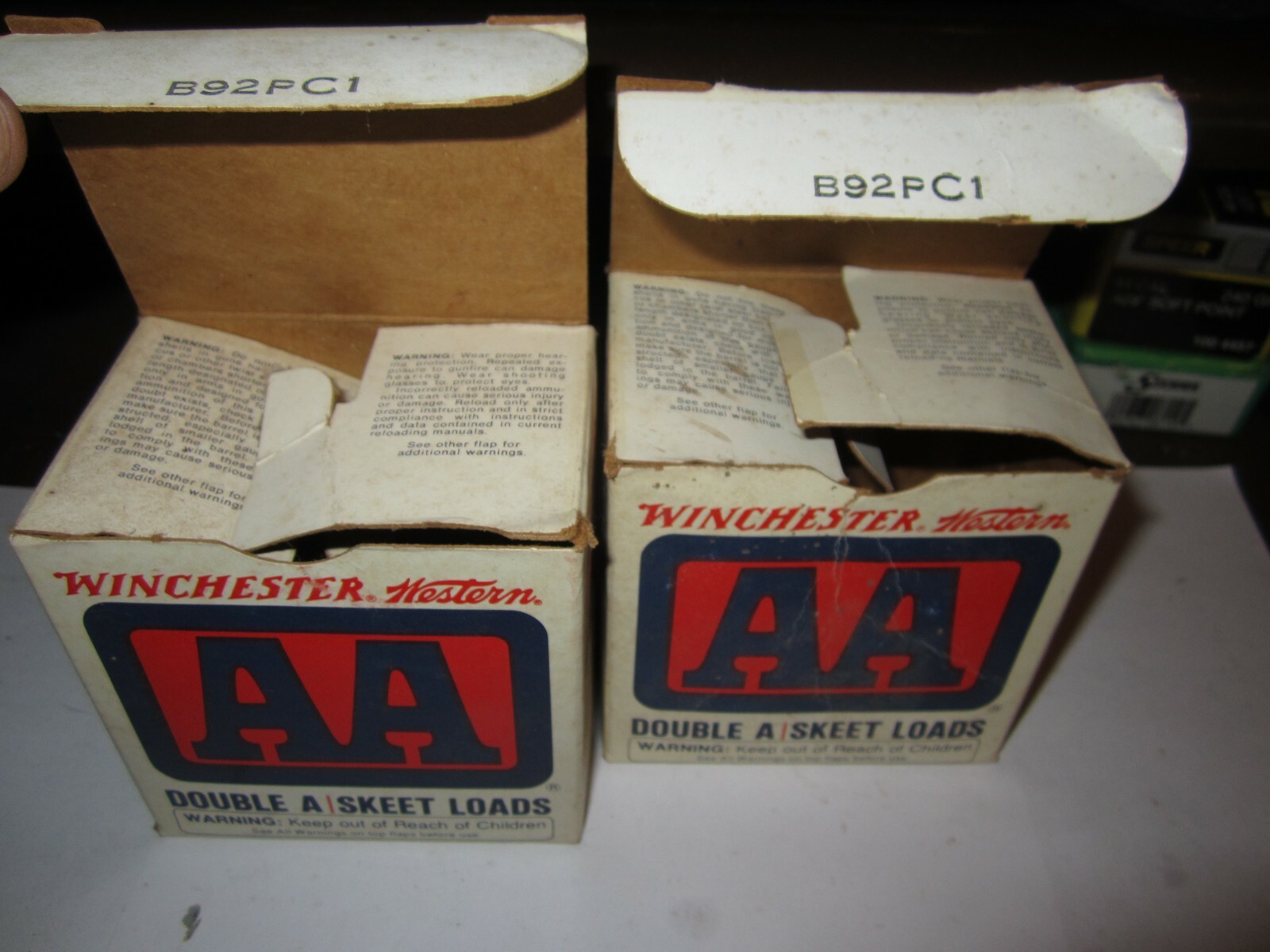 2 EMPTY Vintage Winchester AA Shotgun Shell Box 20ga Double A Skeet ...