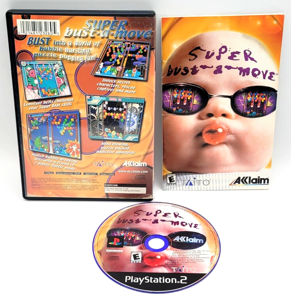 SUPER BUST-A-MOVE CIB PS2 PLAYSTATION 2 COMPLETE IN BOX AKKLAIM | eBay