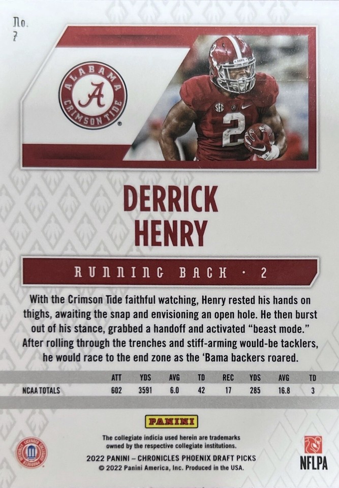 2022 Panini Chronicles Phoenix Draft Picks Derrick Henry #7 NMMT | eBay