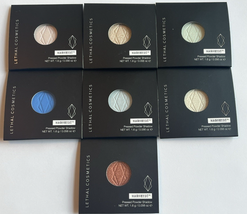 Lot of 7 Lethal Cosmetics Magnetic Pressed Powder Eye Shadow Eyeshadow ...