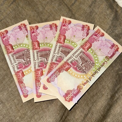 100,000 New Iraqi Dinar - 4 x 25,000 IQD - 1/10 Million in Iraq Money ...