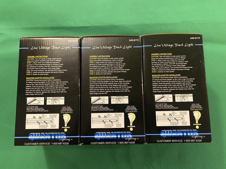 Quantus Lighting Line Voltage Track Lights White 349-6115 Wire System ...