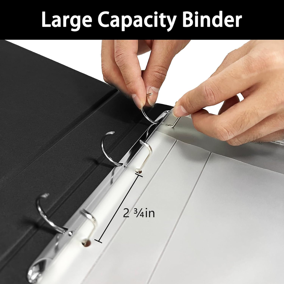 3 Rings Check Binder for End-Stub Deskbook Checks, 3 on a Page, Fit 3 ...