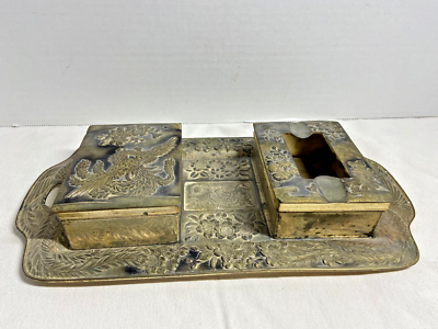 Japanese Smoke Tray Set A Japanese Lacquer Smoking Companion Set,