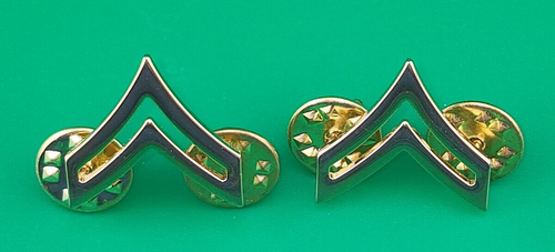 US Army Enlisted Corporal Rank Insignia Uniform Pins Set Of 2 | eBay
