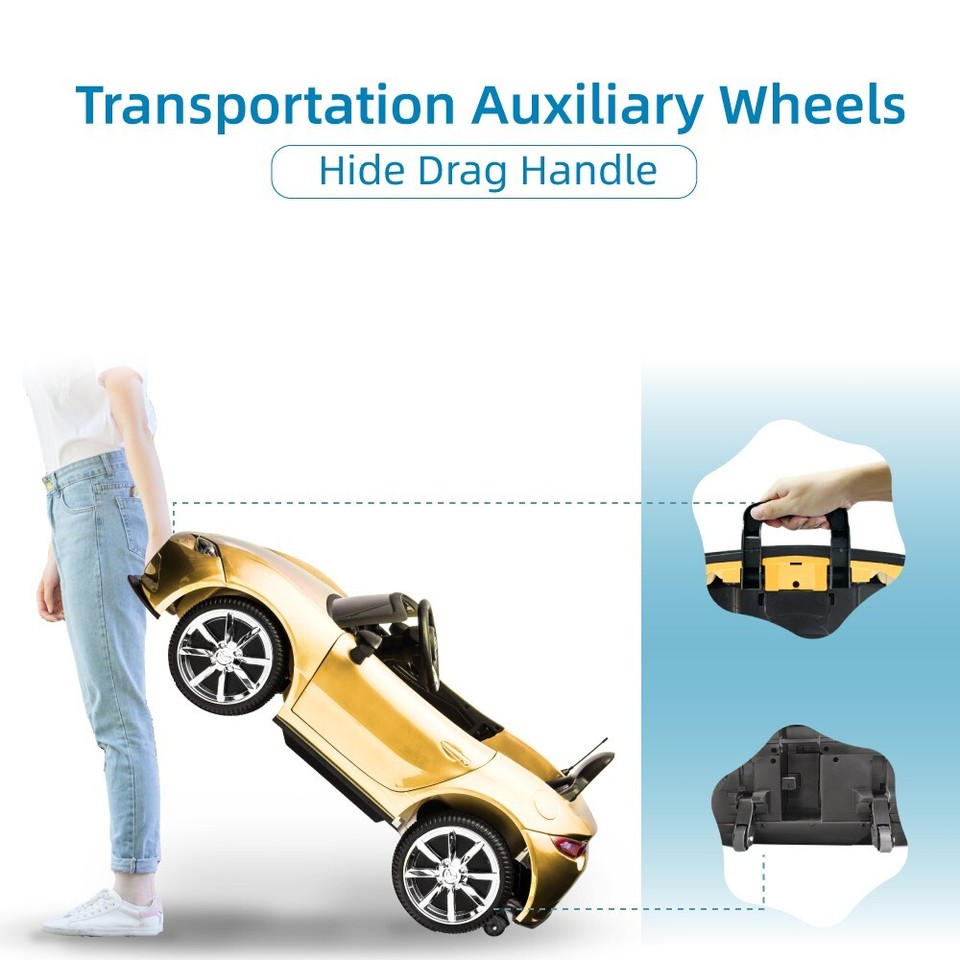 Yellow 24V Ride on Car 2 Seater 4WD Power Wheels Car w/ Remote ...