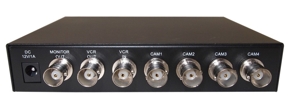 Evertech 4 Channel Analog Video Security Camera Color Quad Splitter ...