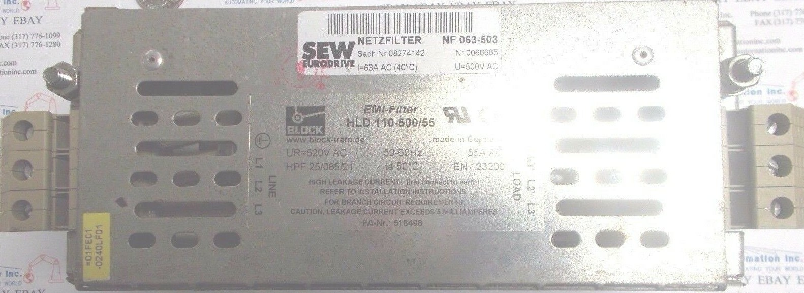 SEW Eurodrive NF 063-503/NF063-503 Block HLD | eBay