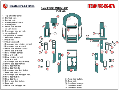 FORD EDGE SE SEL FITS 07 -2010 INTERIOR SET CARBON ALUM WOOD DASH TRIM ...