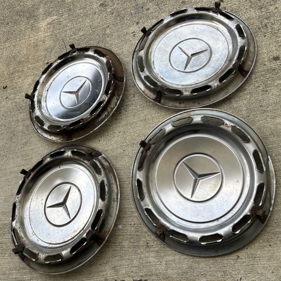 GENUINE OEM MERCEDES-BENZ 1971-89 W107 W123 W116 W114 W115 SET4 HUBCAP ...