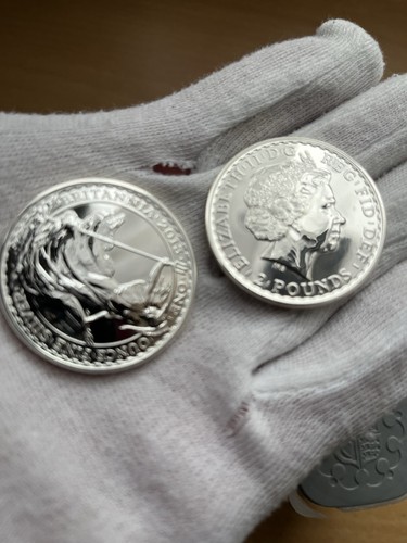 Silver Britannia 2013 2 /1oz 0.999 Bullion Coins. Very Good Condition ...