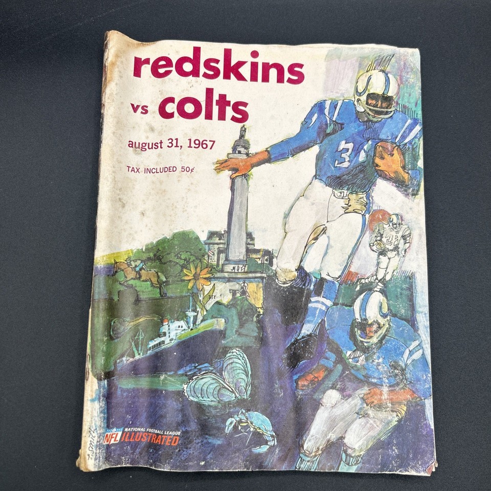 Aug 31, 1967 Baltimore Colts vs Washington Redskins Official Program w ...