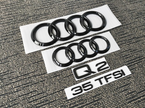 Gloss Black OEM Style Set Front Rear Trunk Badge Emblem Decal for Audi ...
