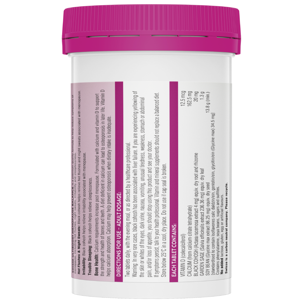 Swisse Ultiboost Menopause Balance 60 Tablets Hot Flushes Night Sweats ...