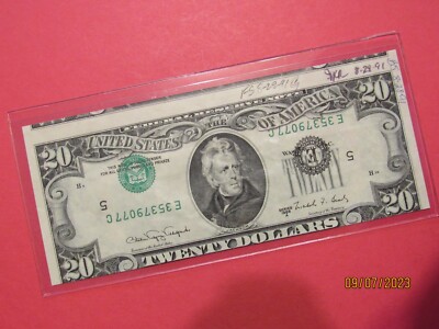1988-A $20 Type 2 Error Note Inverted Overprint Error Misprint Upside ...