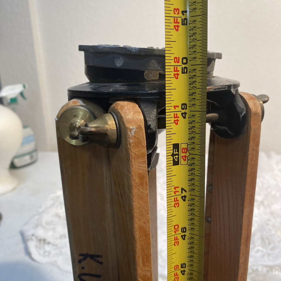 Antique Vintage Surveying Transit Compass Tripod 2 Wood Brass W. & L.E ...