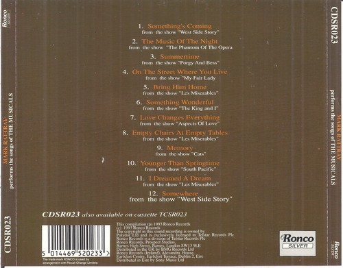 Mark Rattray - Performs The Songs Of The Musicals (1993) CD | eBay
