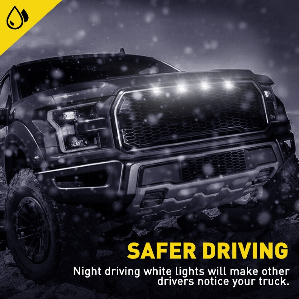 4X Front Grille LED Marker Lights DRL White For Ford Transit Custom 4x4 ...