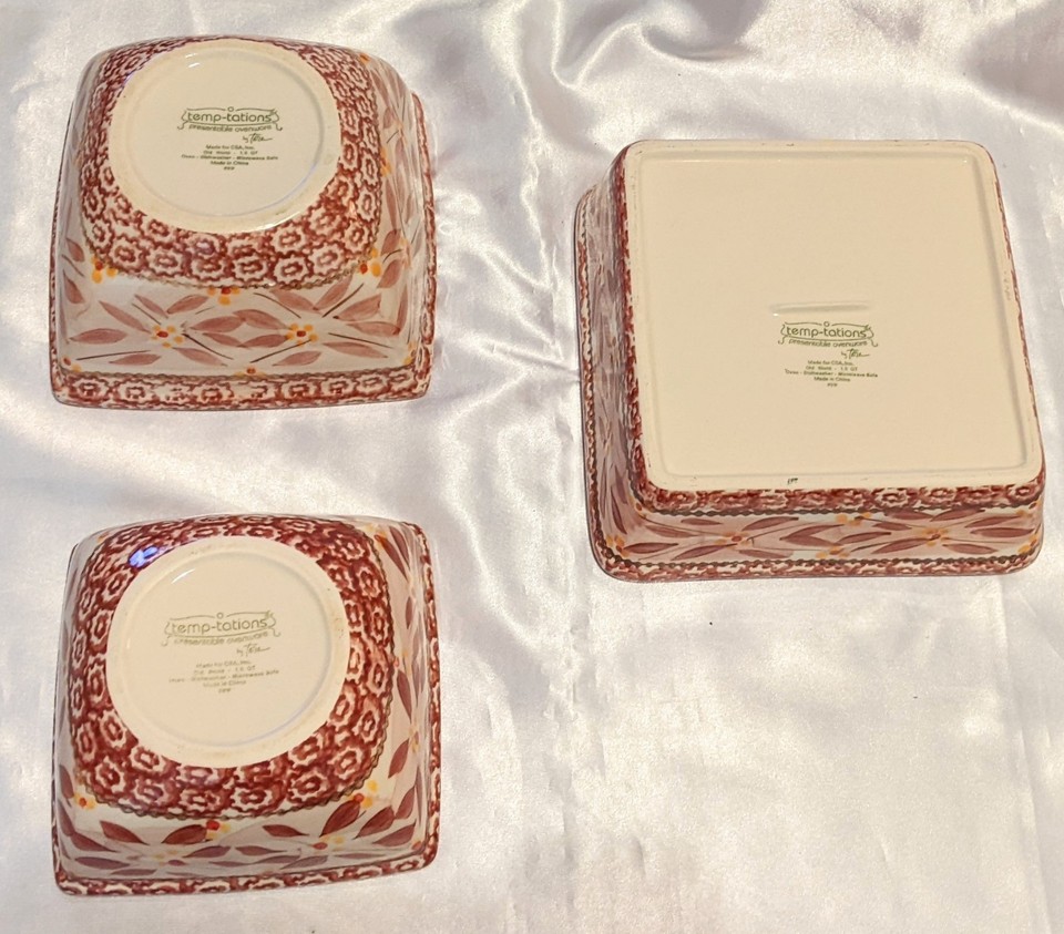 Temp-Tations by Tara Old World Cranberry 8 Pc Nesting Casserole Dishes ...