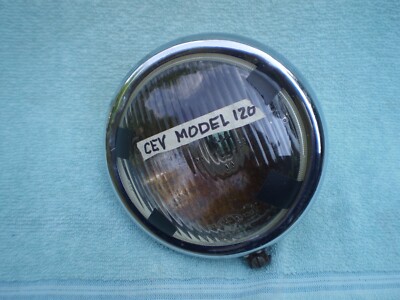 CEV Italian Motorcycle Headlight Reflector, Glass lens & chrome Rim ...