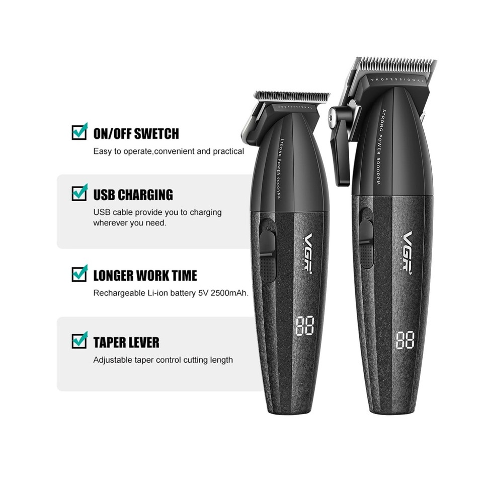 VGR 640 Professional Hair Clippers for Men, Cordless Barber Clippers ...