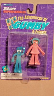 1996 THE ADVENTURES OF GUMBY & FRIENDS GUMBY & MINGA SUPERFLEXIBLES MOC ...