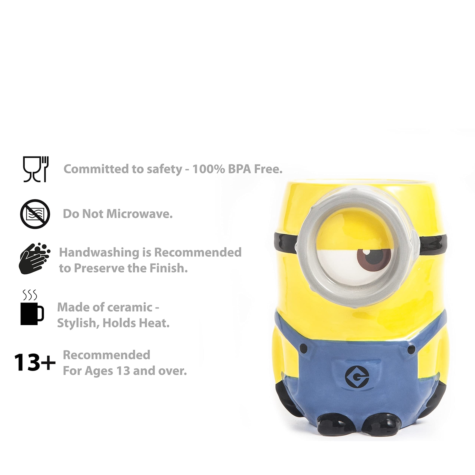 Zak Designs Despicable Me Stuart Minion 3D Sculpted Ceramic Coffee Mug ...