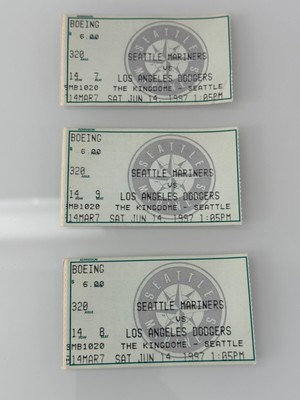 SEATTLE MARINERS VS LA DODGERS - KINGDOME - 6/14/97 TICKET STUB | eBay
