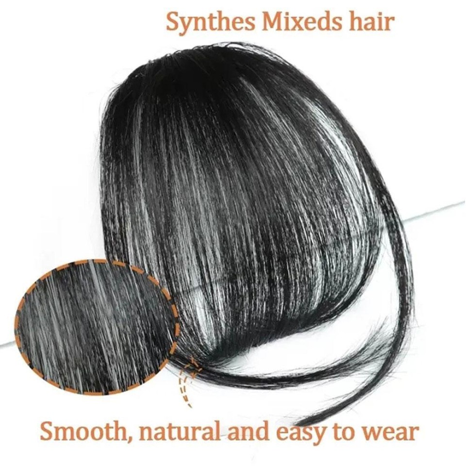 Women Thin Air Fringe Bangs False Fake Hair Extension Clip on Front ...
