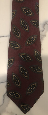 Robert Talbott Studio Necktie 100% Silk Tie Burgundy With Multi-Color Geometric | eBay