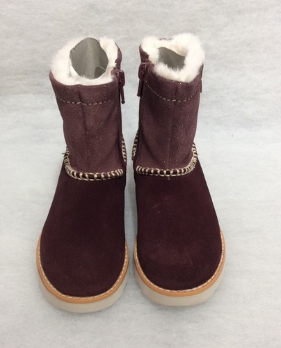 Clarks Girls Crown Piper Boot Burgundy Suede Size 10.5F £41.00 | eBay