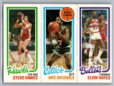1980-81 Topps 24 Steve Hawes 32 Nate Archibald 248 Elvin Hayes - HOF NM ...