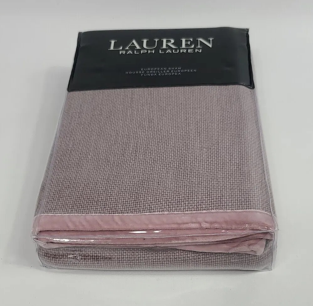 Ralph Lauren Claudia Velvet Trim European Shams Set of 3 Slate / Purple ...
